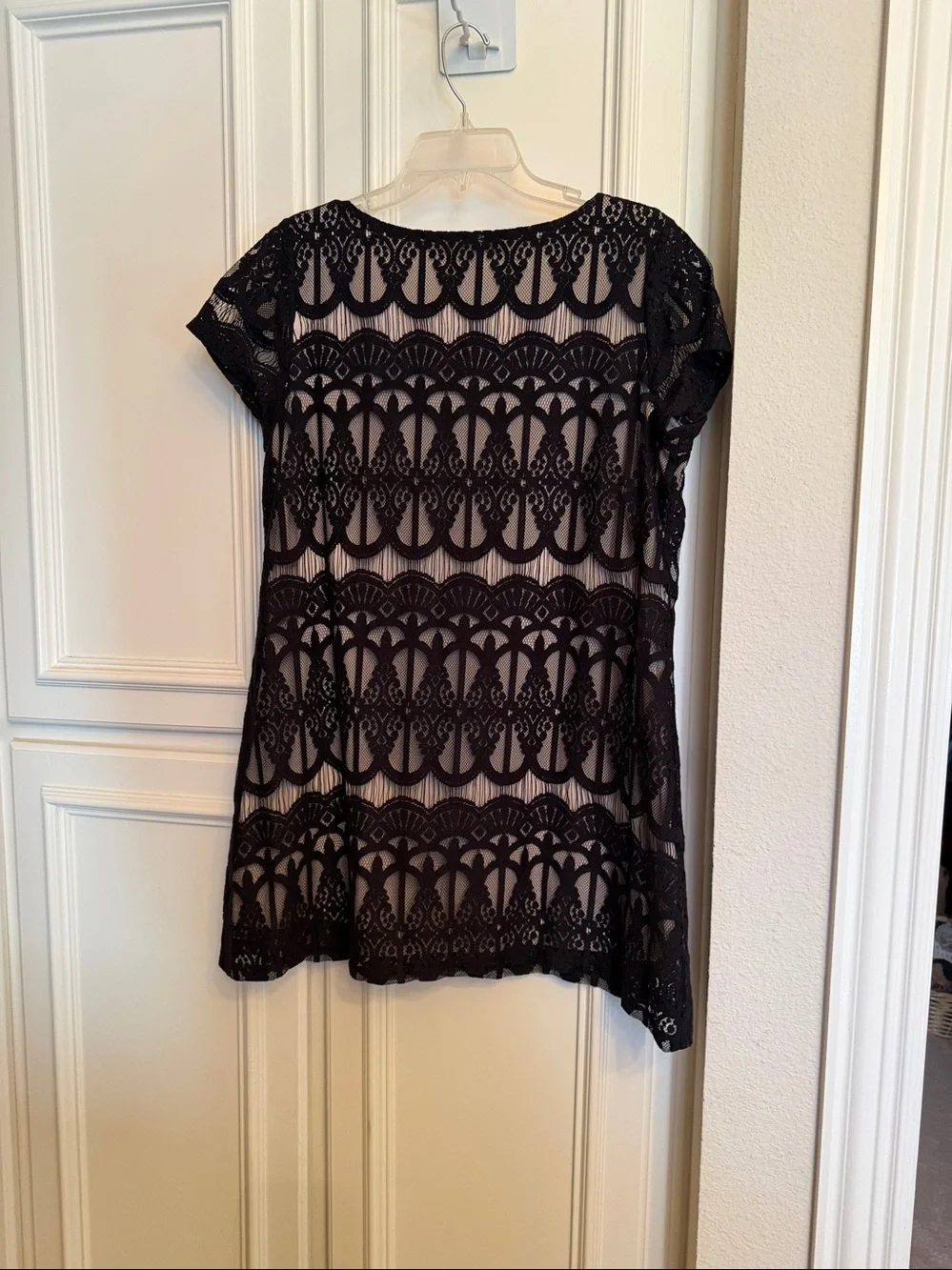 Socialite | Dresses | Black Lace Overlay Tunic With Nude Lining From ...